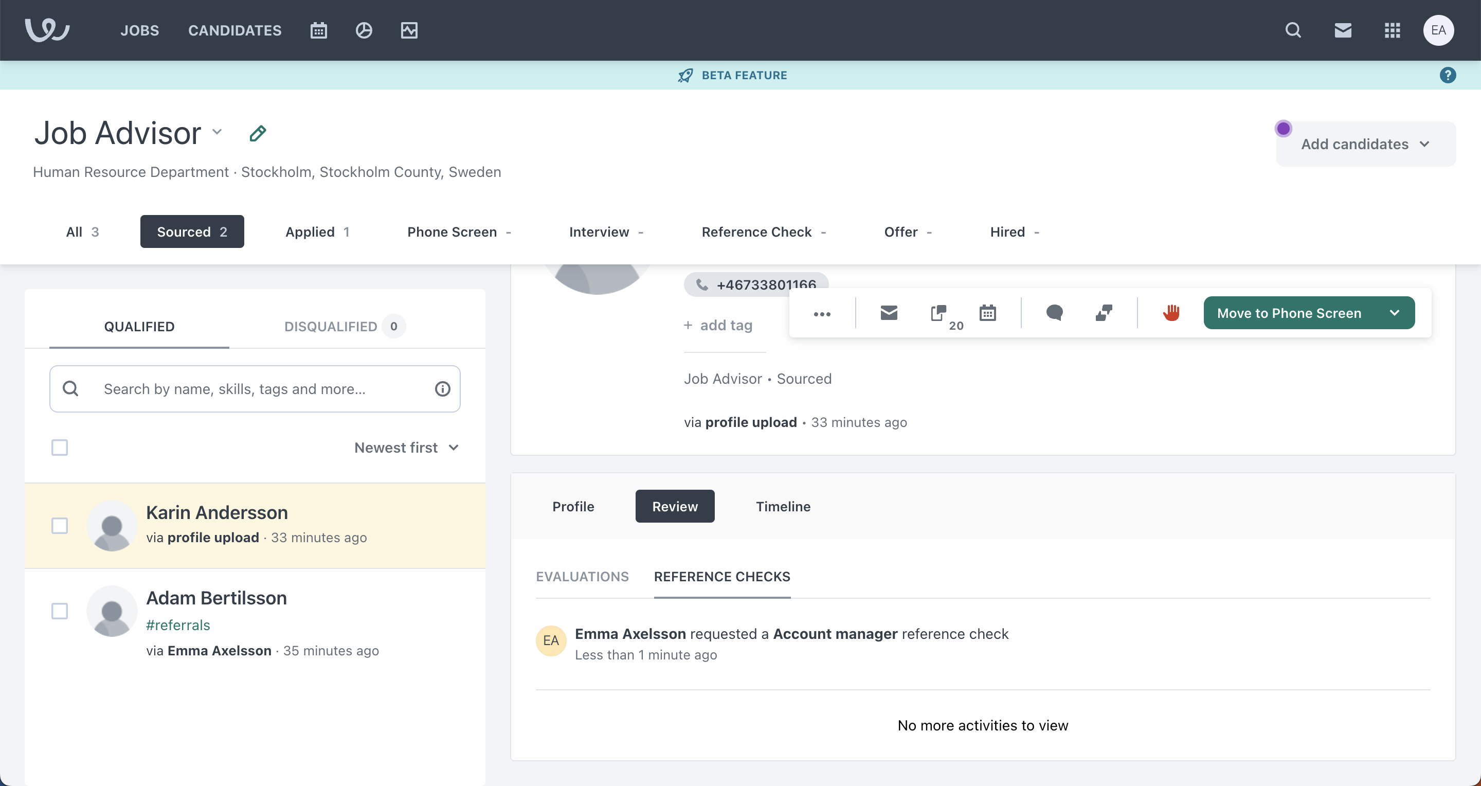 How do I use the integration between Refapp and Workable?